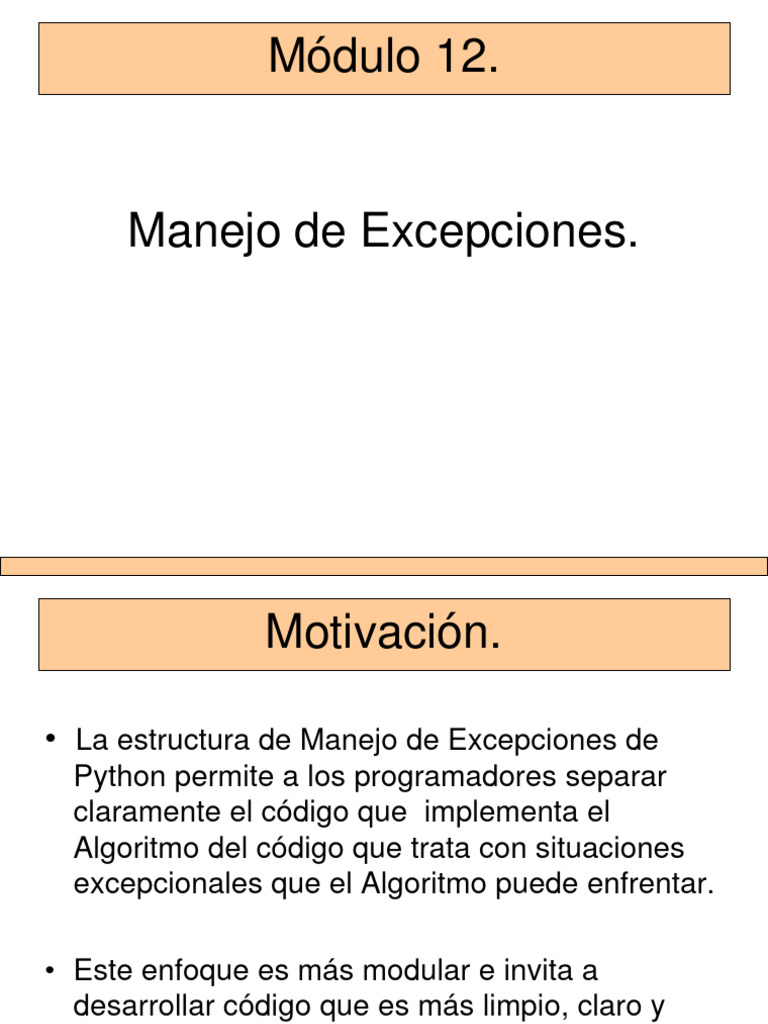 Py 12 Excepciones | PDF | Python (lenguaje de programación) | Programa de computadora