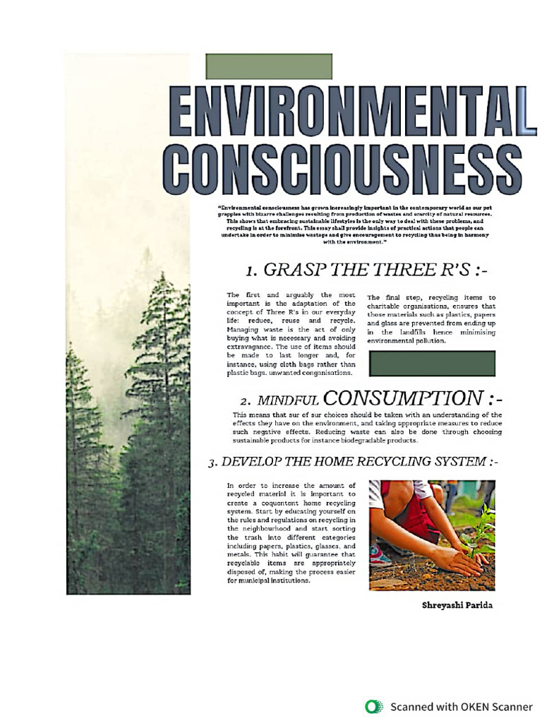 Environmental Consciousness Article by Shreyashi Parida | PDF