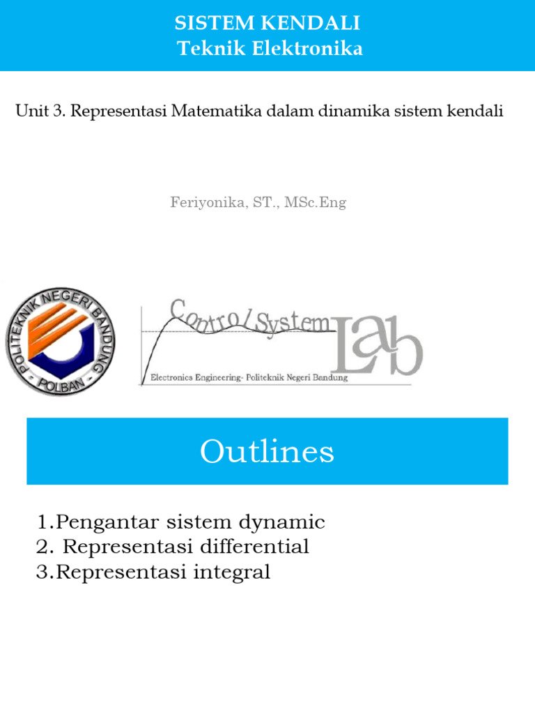P3. Representasi Matematikan Untuk Sistem Dynamic | PDF | Metode ...