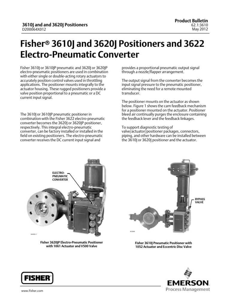 Fisher 3610J 3620J Positioners 3622 Electro Pneumatic Converter | PDF ...