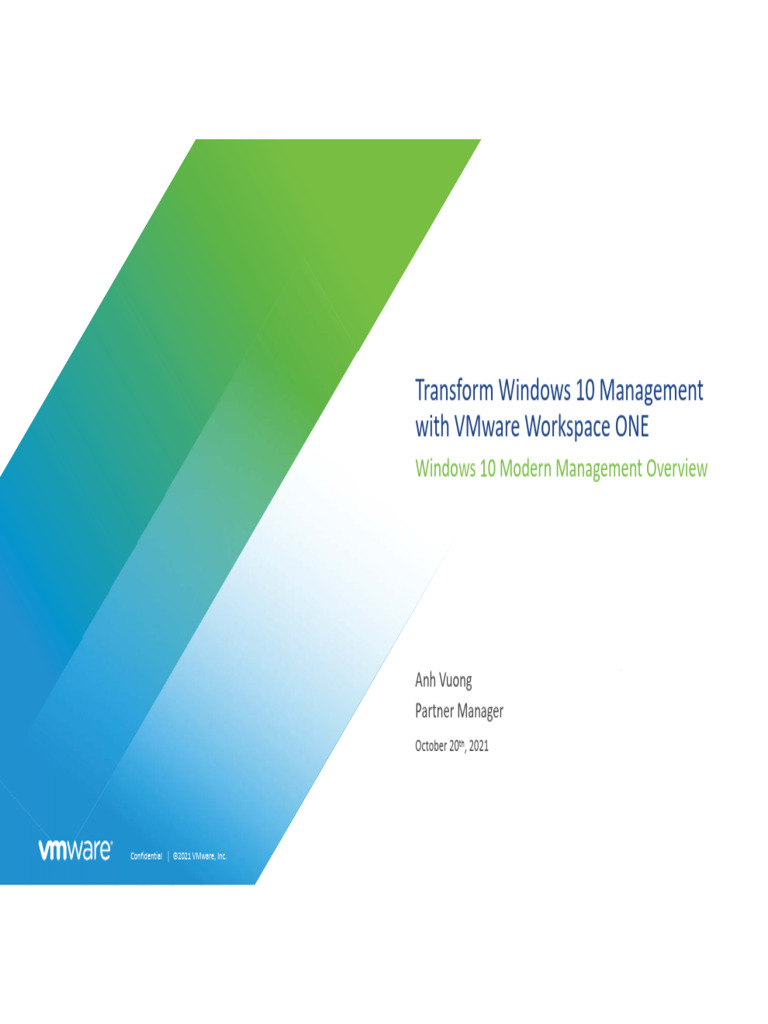 VMware Workspace ONE Modern Management - Overview EN3 | PDF | Windows ... VMware Workspace ONE Modern Management - Overview EN3 | PDF | Windows ...