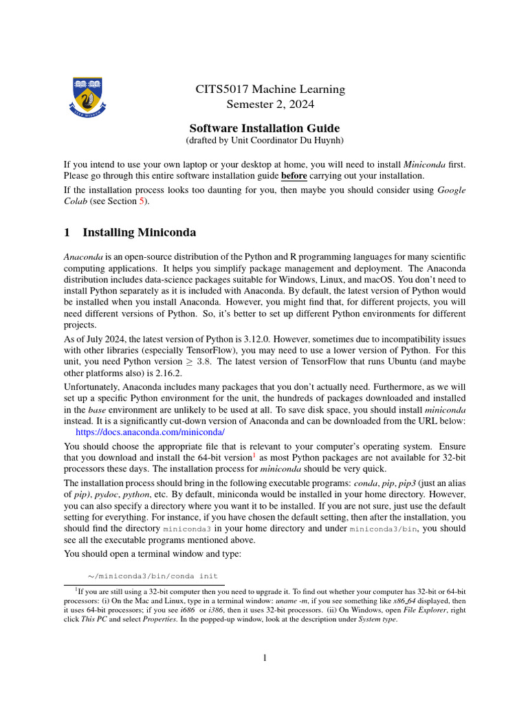 Deep Learning Software Installation Guide | PDF | Computer Architecture | Office Equipment