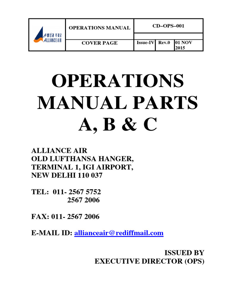 Ops Manual Part A, B & C | PDF | Instrument Flight Rules | Visual ...