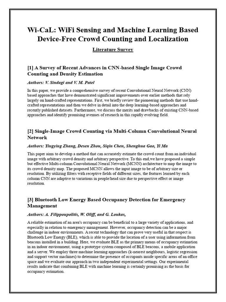 Wi-Cal: Wifi Sensing and Machine Learning Based Device-Free Crowd Counting and Localization ...