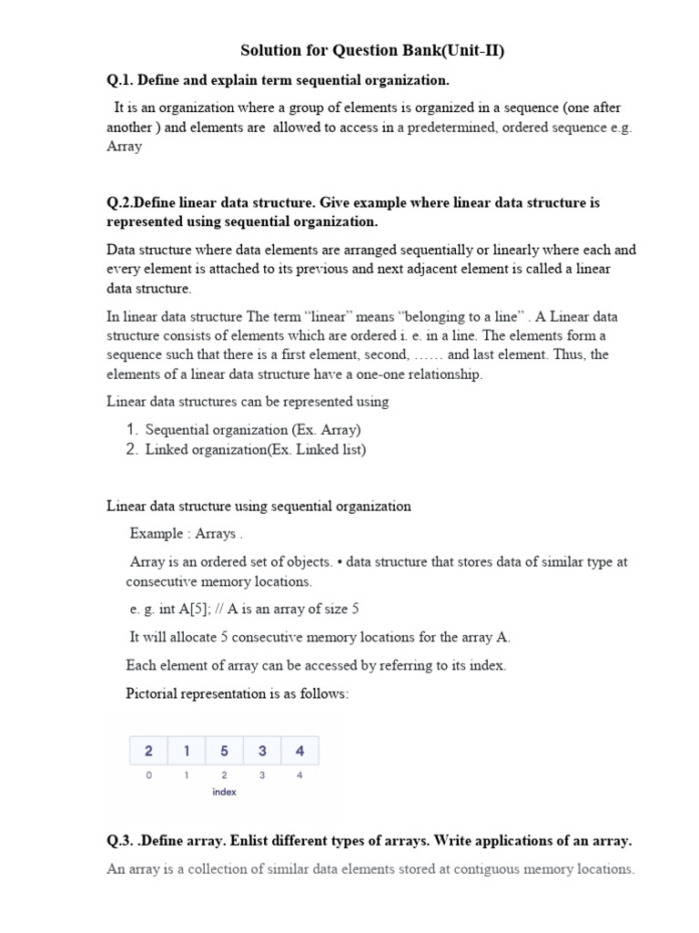 FDS - Unit2 QB - Solution | PDF | Computer Programming | Computer Data