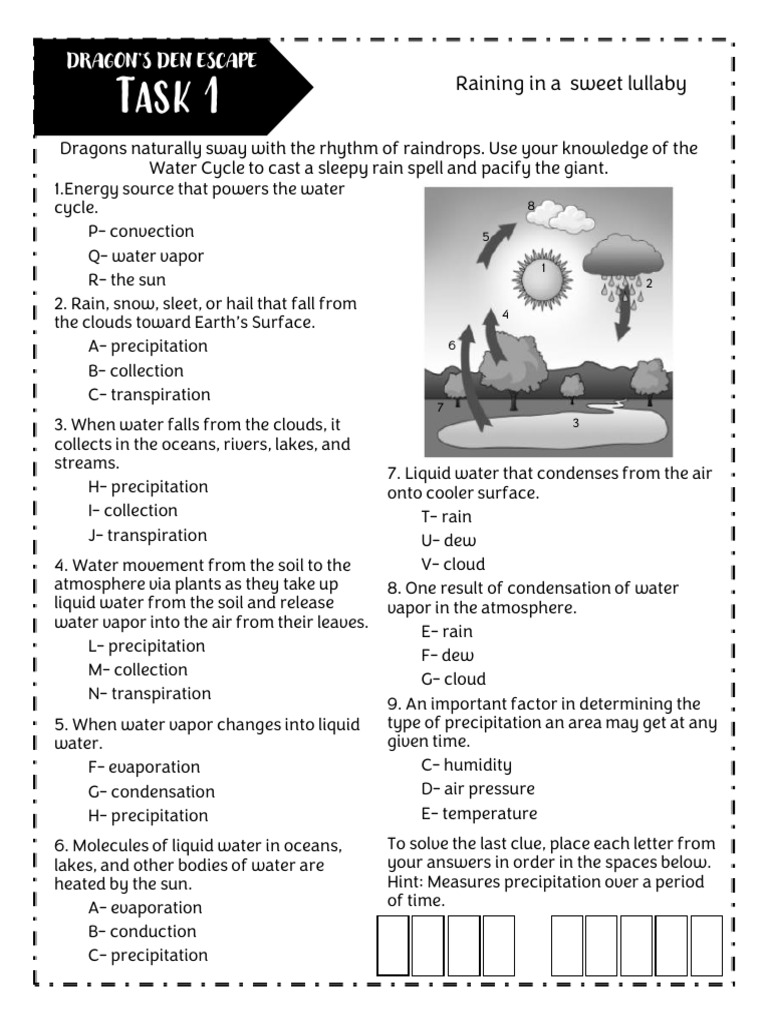 Global Weather and Climate Escape Room | PDF | Water Vapor | Precipitation