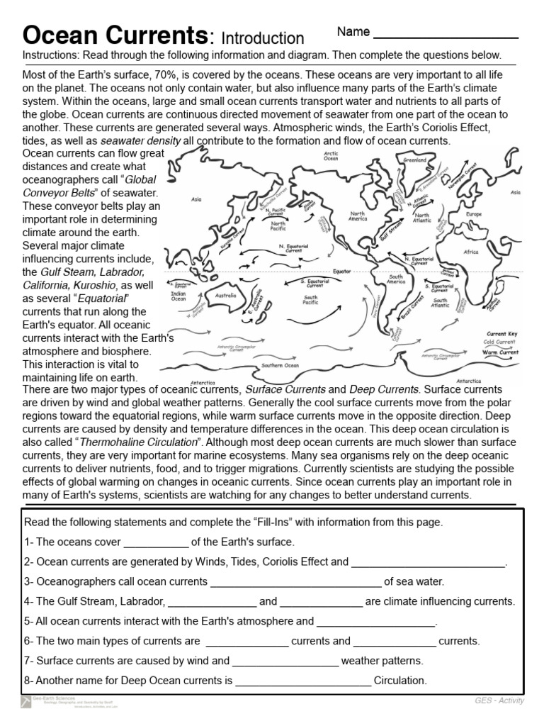 Ocean Currents: Name | PDF | Oceans | Physical Geography