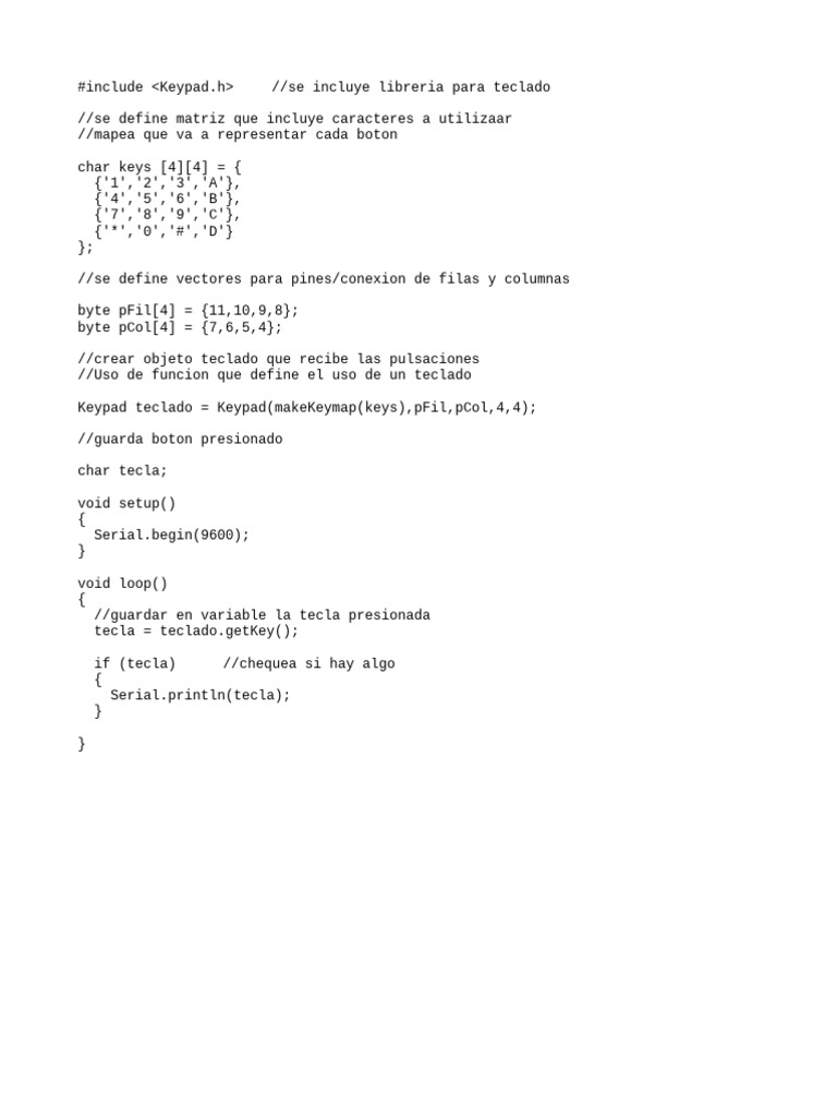 Codigo - Teclado Inicial | PDF | Informática