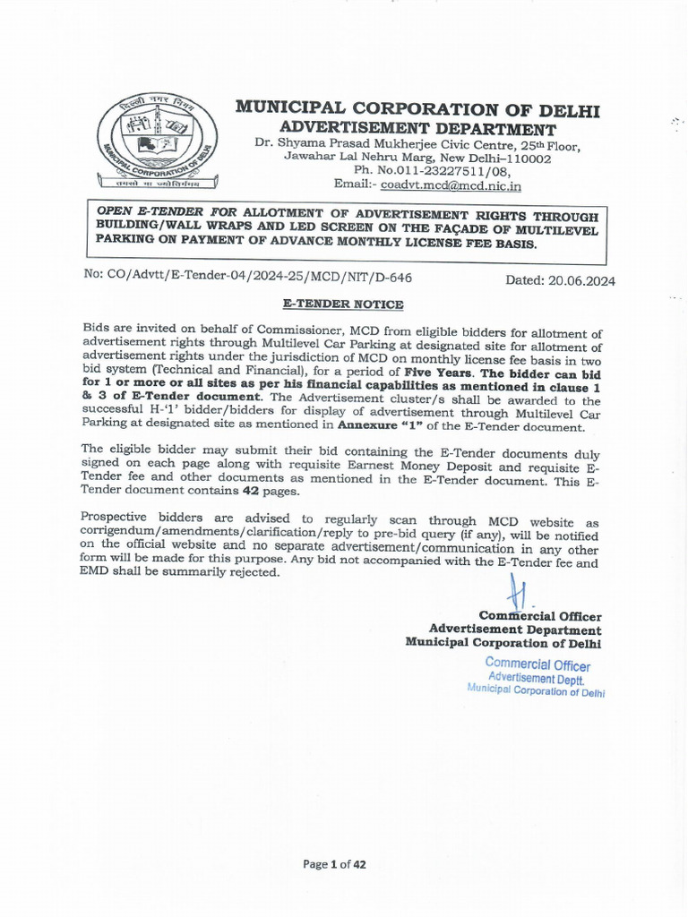 Tender Documents MLCP | PDF