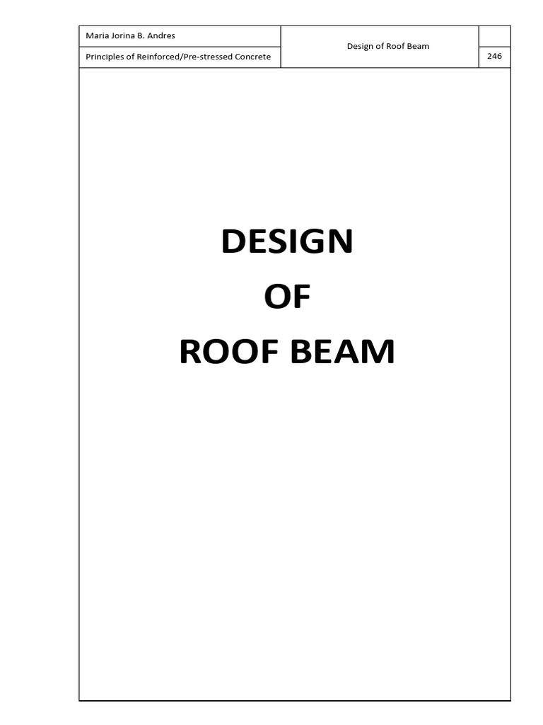 Design of Roof Beam | PDF | Beam (Structure) | Reinforced Concrete
