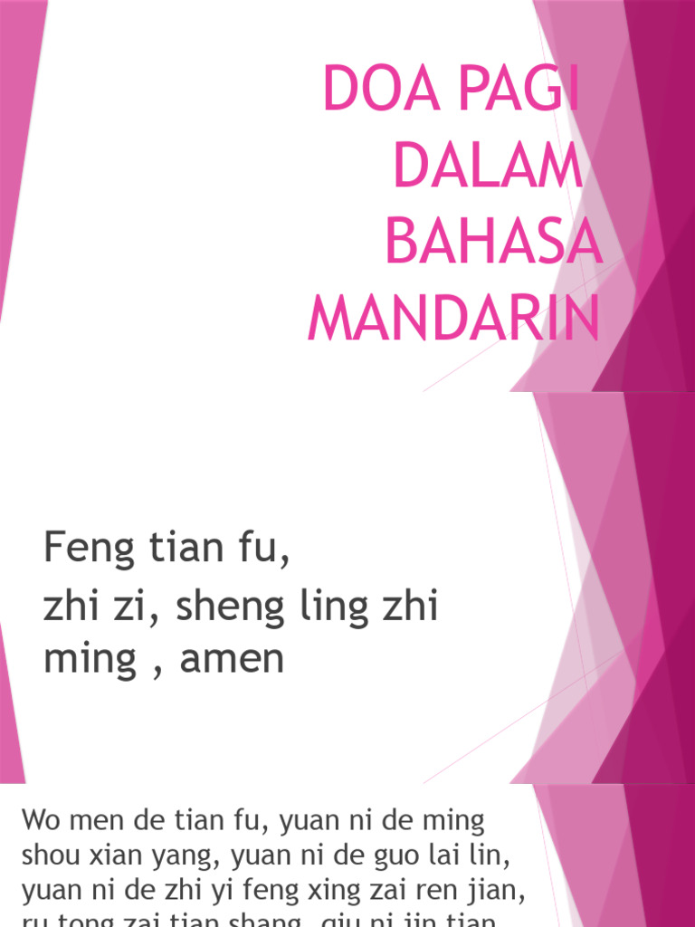 DOA PAGI DALAM BAHASA MANDARIN | PDF