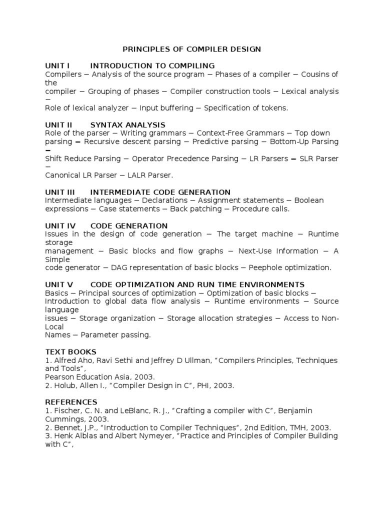 Principles of Compiler Design | PDF