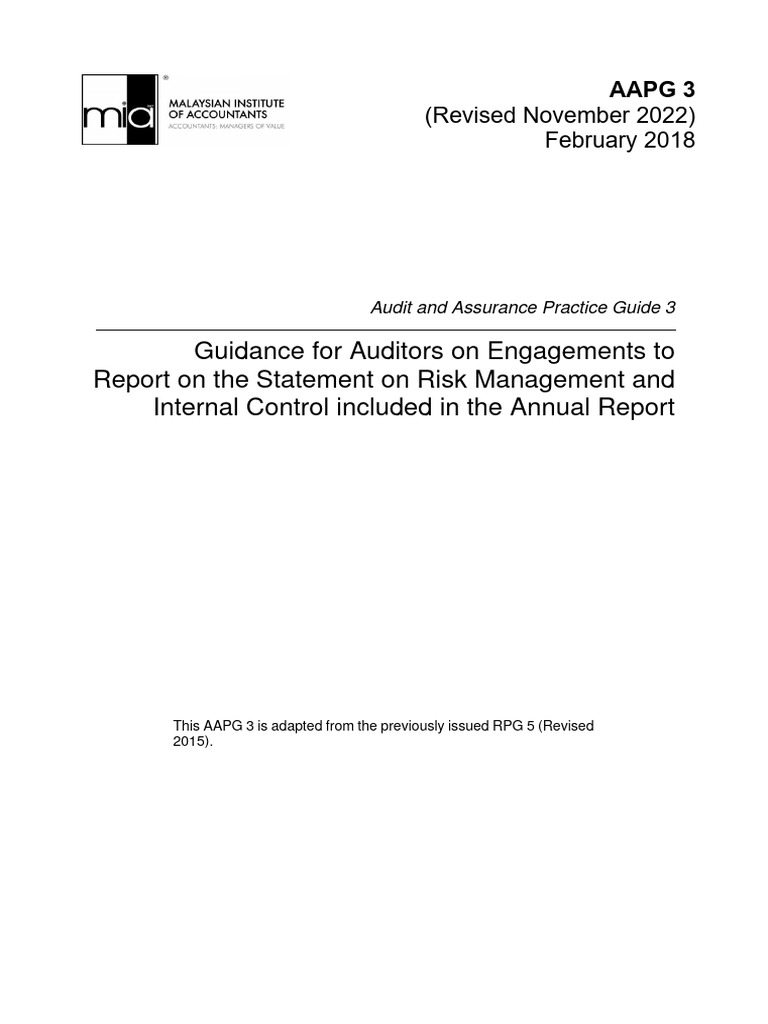 MIA AAPG3 (Revised Nov 2022) | PDF | Internal Control | Audit