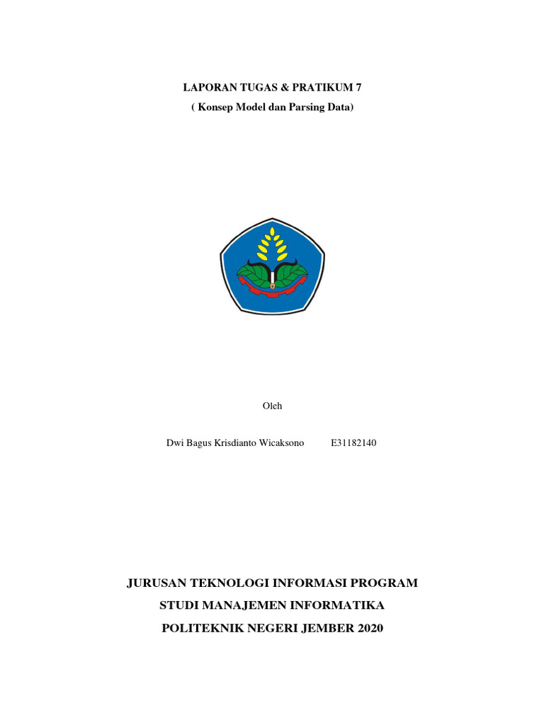 Laporan Praktikum 7 (Konsep Model Dan Parsing Data) | PDF | Bisnis | Teknologi & Rekayasa
