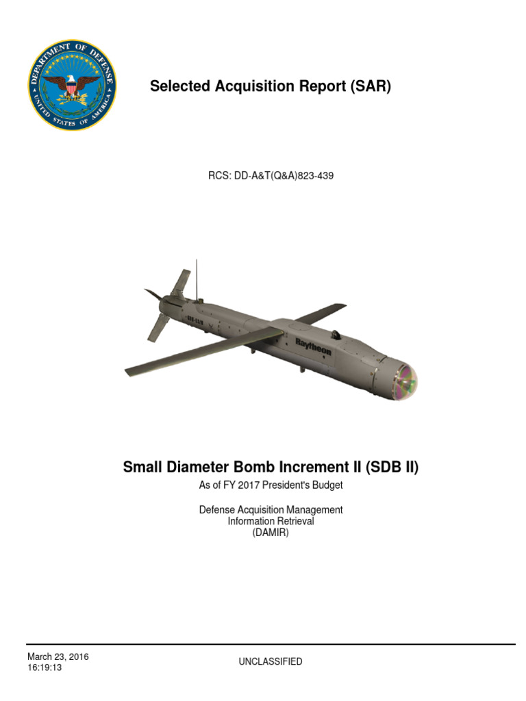 Small Diameter Bomb II Acquisition Report | PDF | Lockheed Martin F 35 ...