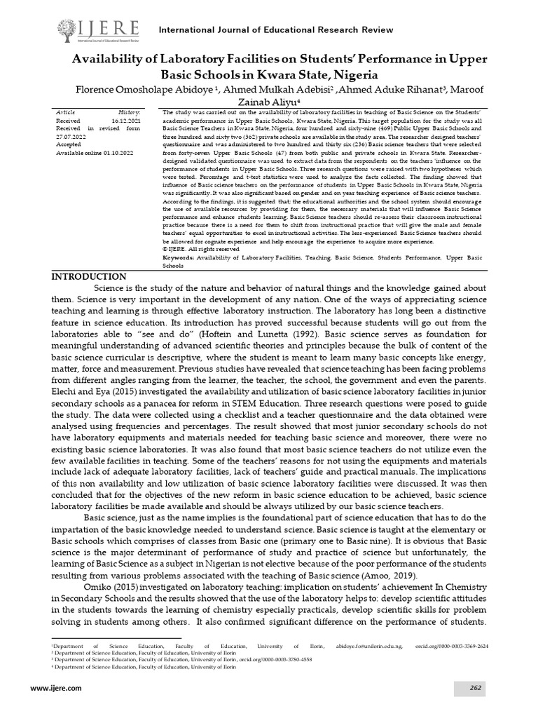 10 24331-Ijere 1151372-2566992 | PDF | Science Education | Science