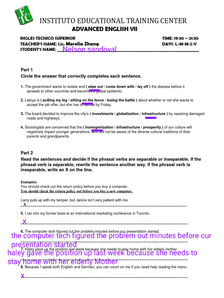 Ingles Avanzado Vii Unit 8-9-10 | PDF | English Language | Accent ...