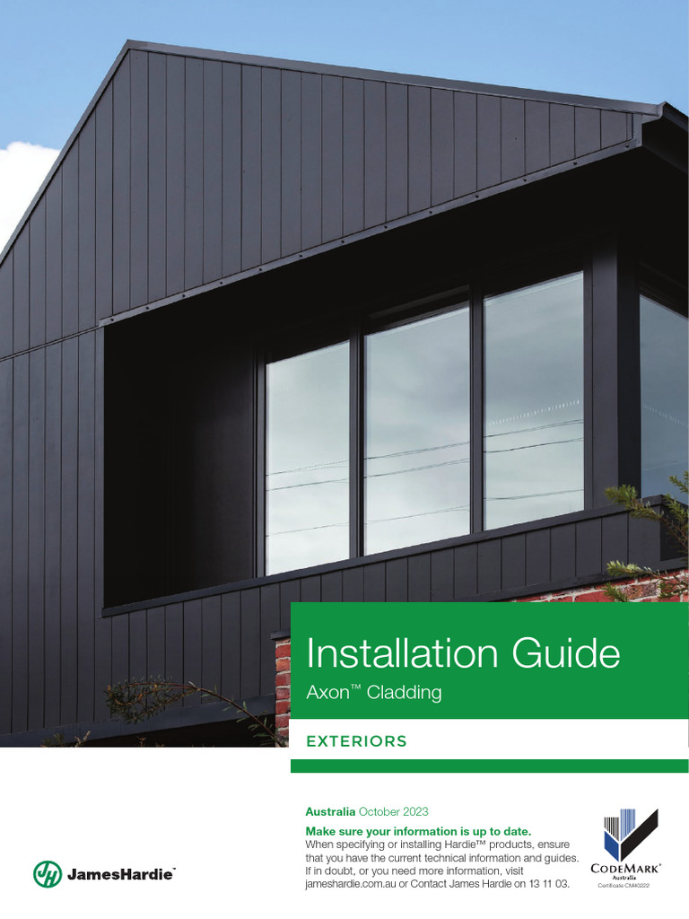 Axon Cladding Installation Guide Oct23 Pdf Screw Framing