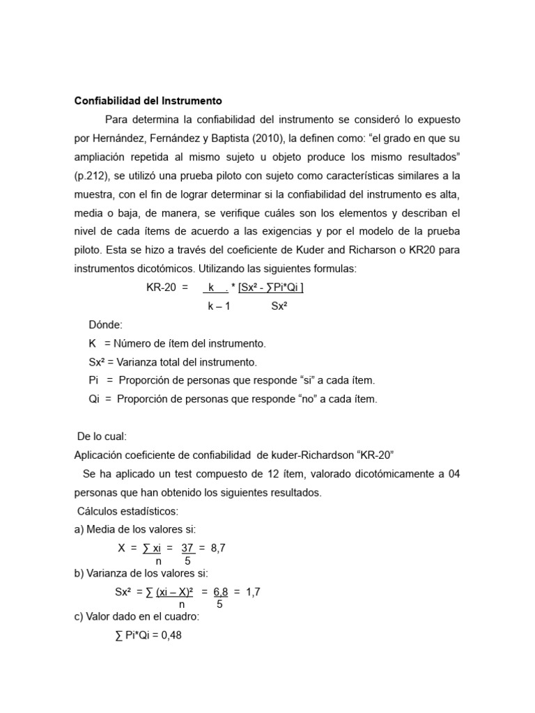 Confiabilidad Del Instrumento Daireth | PDF | Metodología ...