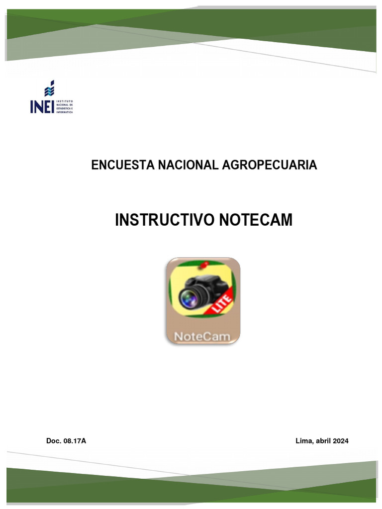 Guía NoteCam para Encuesta Agropecuaria | PDF