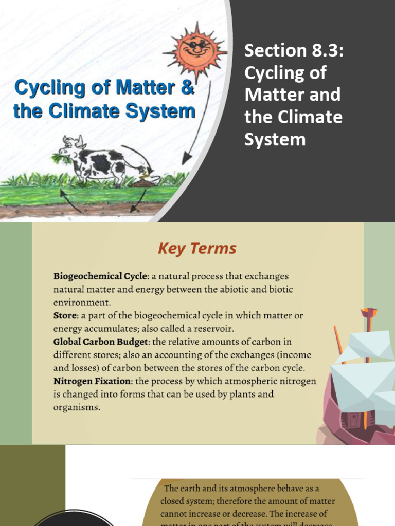 Section 8.3 Cycling of Matter and The Climate System | PDF