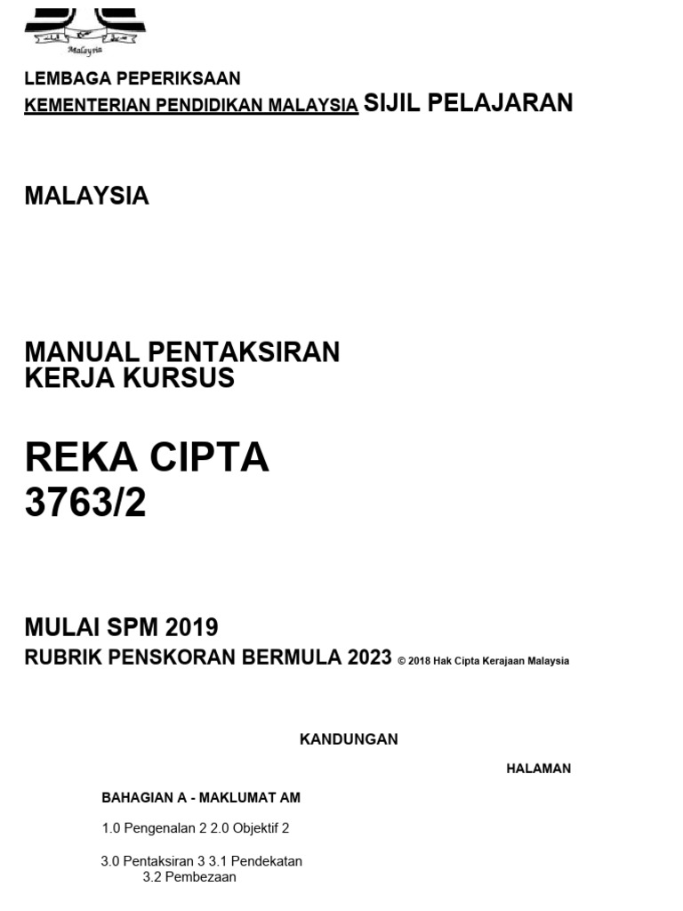 MPKK Reka Cipta Update Versi SPM 2023 | PDF