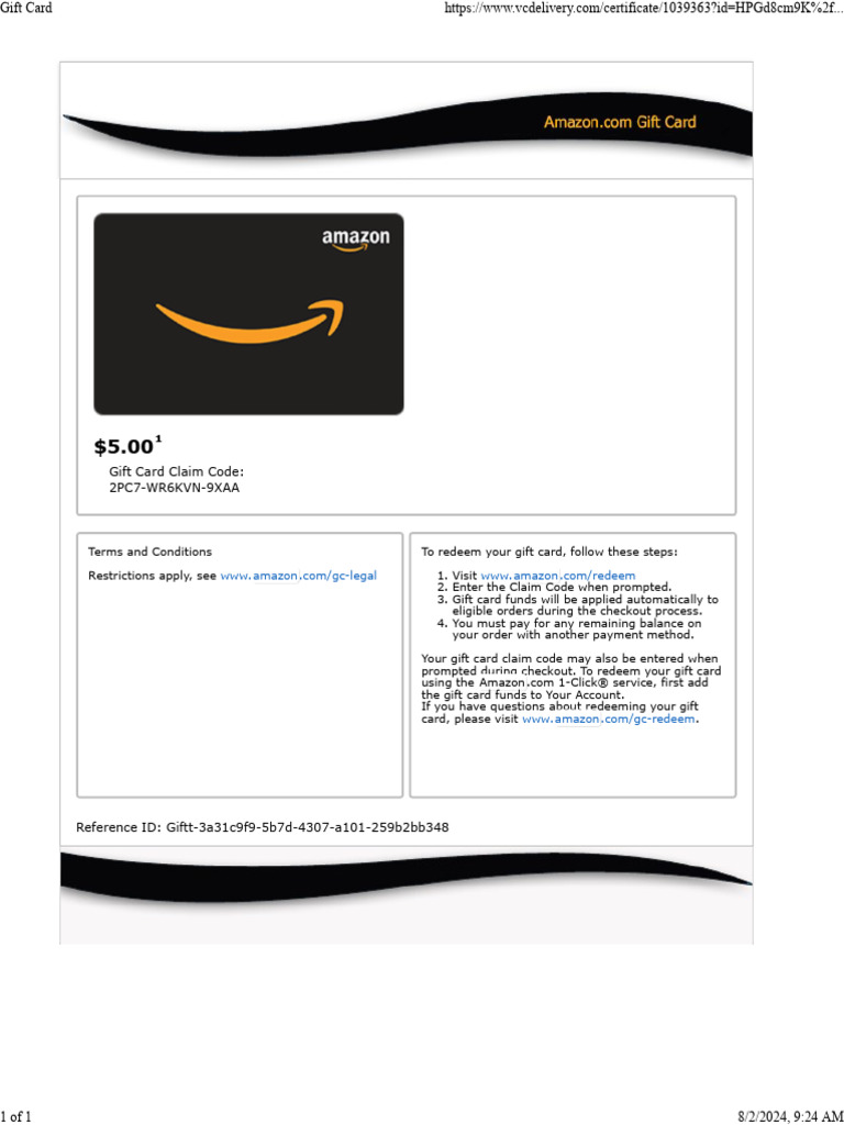 Amazon Gift Card Redemption Guide | PDF