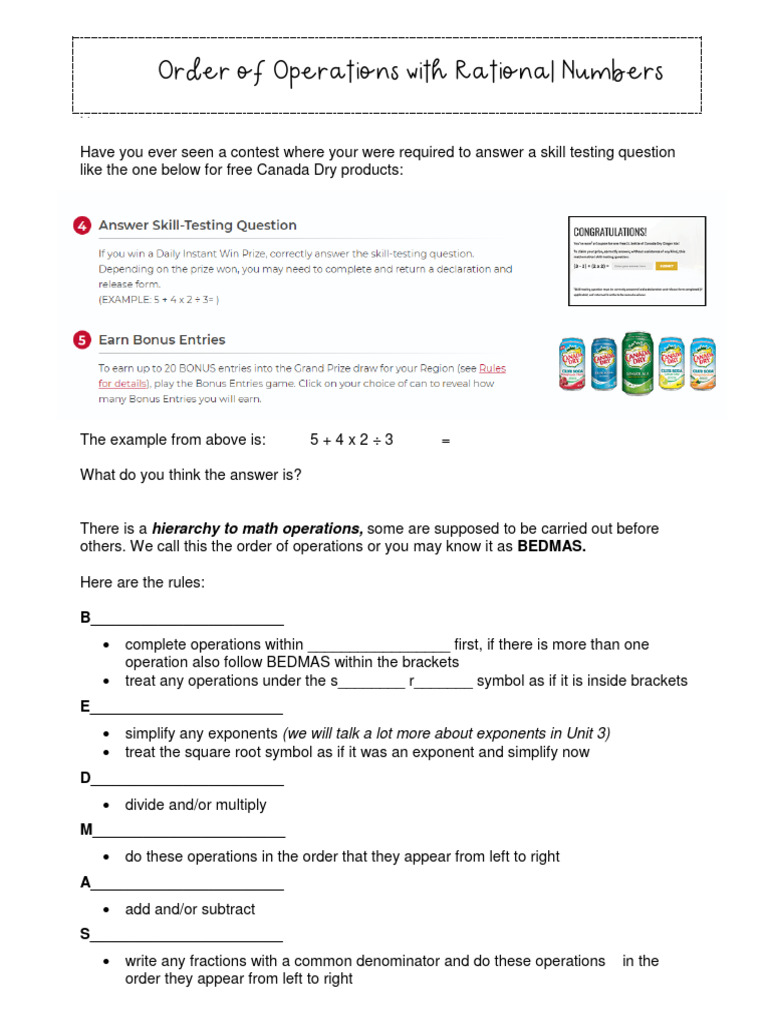 1.4 Order of Operations | PDF | Teaching Methods & Materials | Art