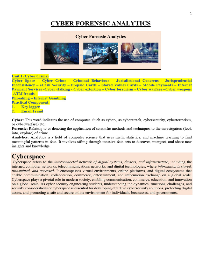 CYBER FORENSIC ANALYTICS Complete | PDF | Security | Computer Security