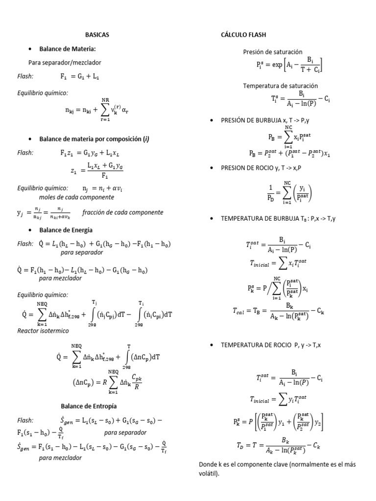 Ecuaciones para El Parcial | PDF | Termodinámica | Metrología