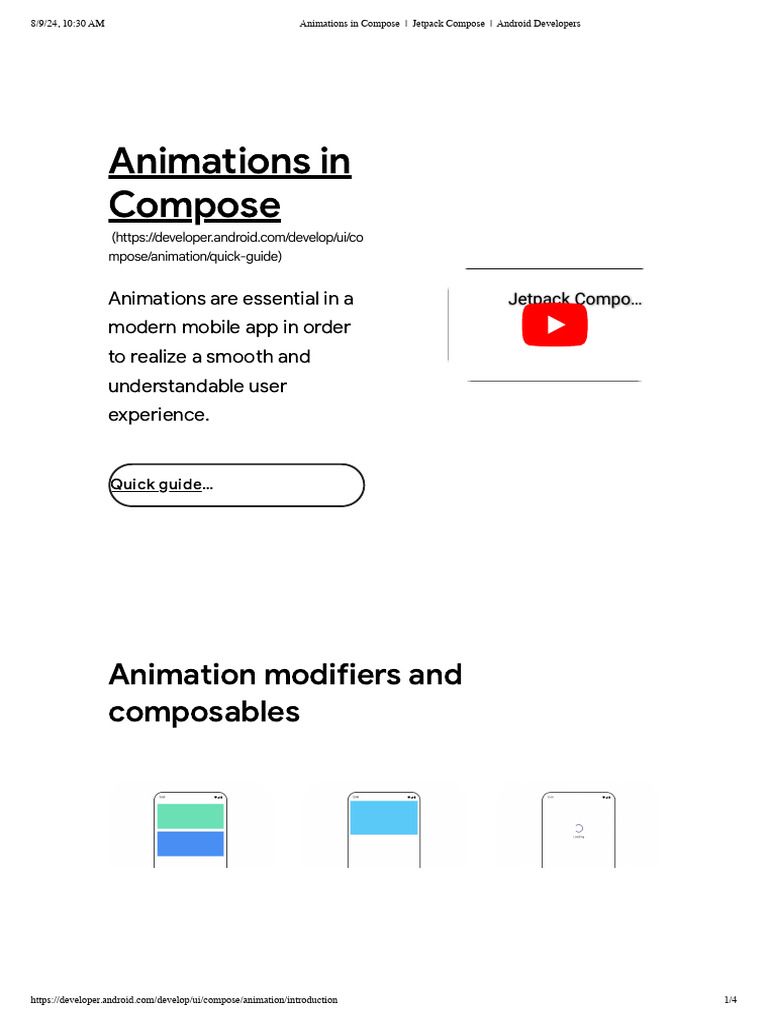 Animations in Compose - Jetpack Compose - Android Developers | PDF | Operating System Families ...