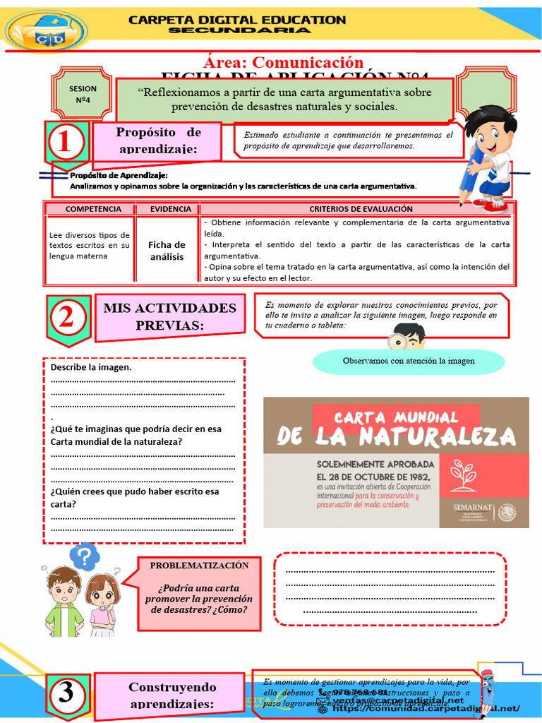 1° Ficha de Aplicación-Sesión4-Sem.2-Exp.3-Comu | PDF | Comunicación | Aprendizaje