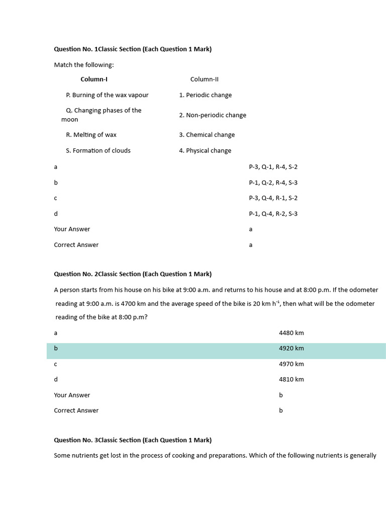 Unicus mock sci 2 | PDF | Water | Water Vapor
