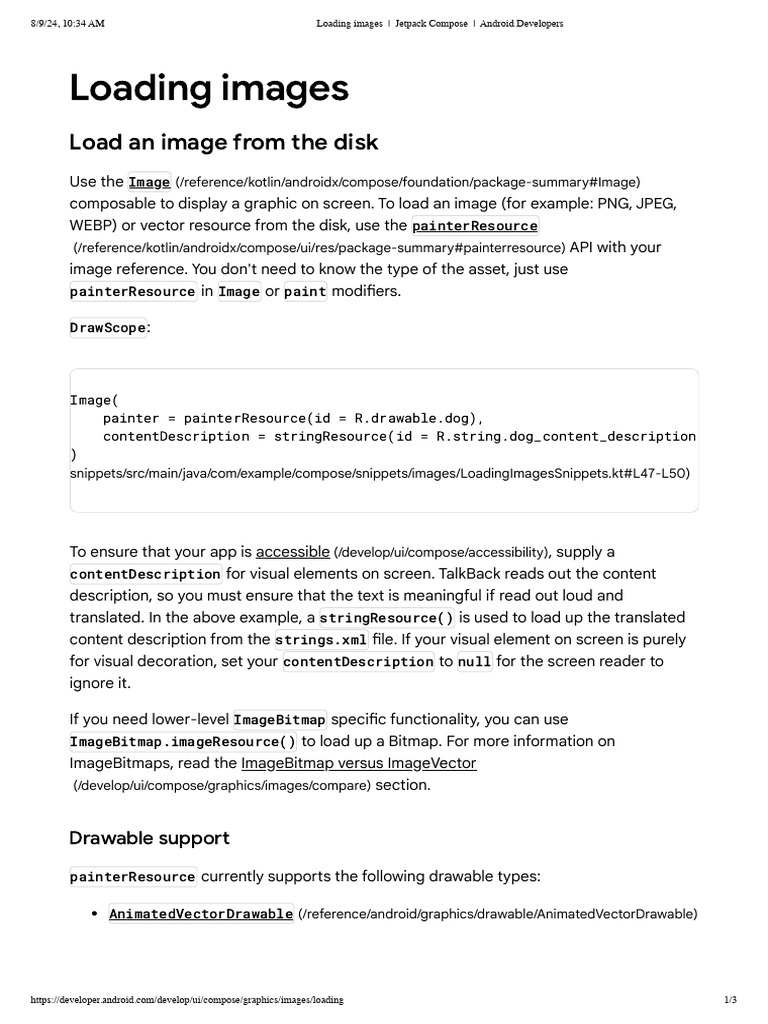 Loading Images - Jetpack Compose - Android Developers | PDF | Android (Operating System ...