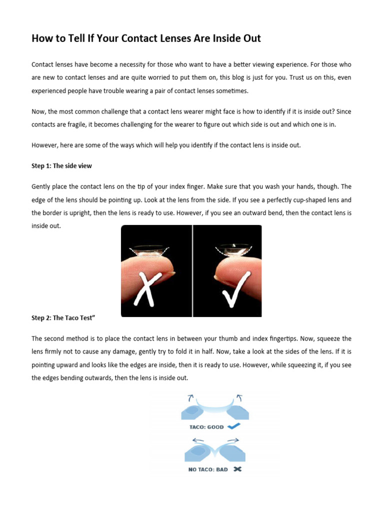 How To Tell If Your Contact Lenses Are Inside Out | PDF | Self-Improvement
