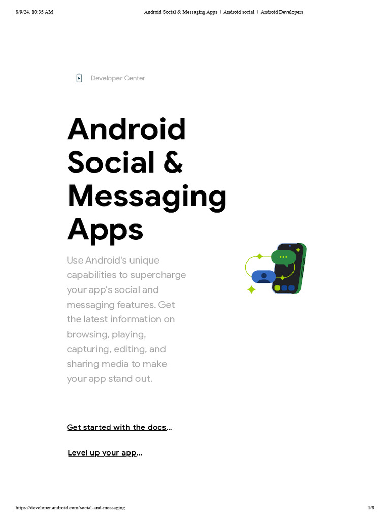 Android Social & Messaging Apps - Android Social - Android Developers | PDF | Android (Operating ...