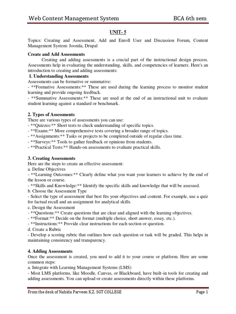 Unit5 1 | PDF | Educational Assessment | Drupal