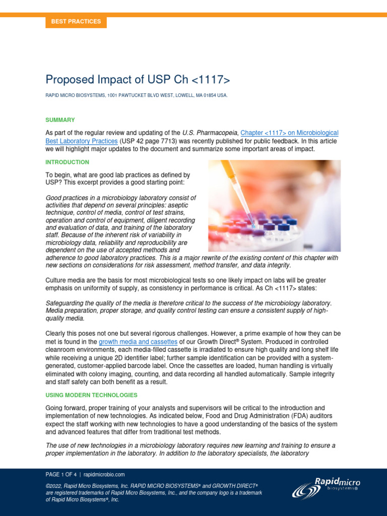 RMB - Article - USP-1117-Best-Practices. HHH | PDF | Laboratories