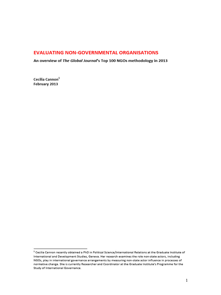 ComparativeAnalysisEvaluating Ngos Methodology Paper en | PDF | Non ...