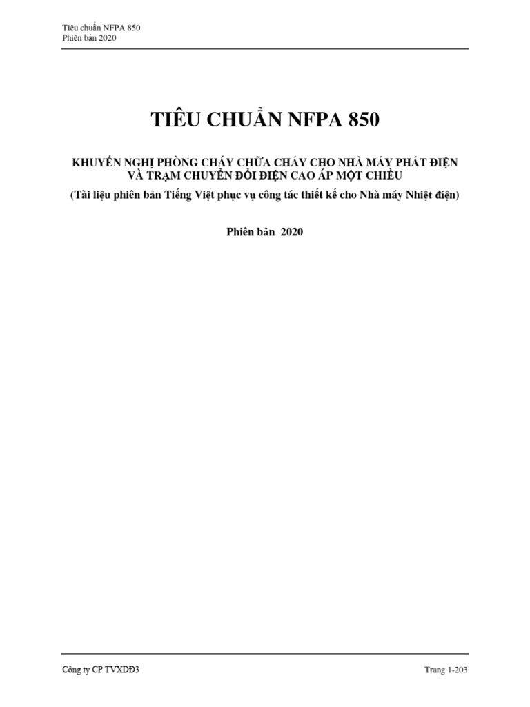 Bản Dịch Tieu Chuan Nfpa - 850 - vie - in | PDF