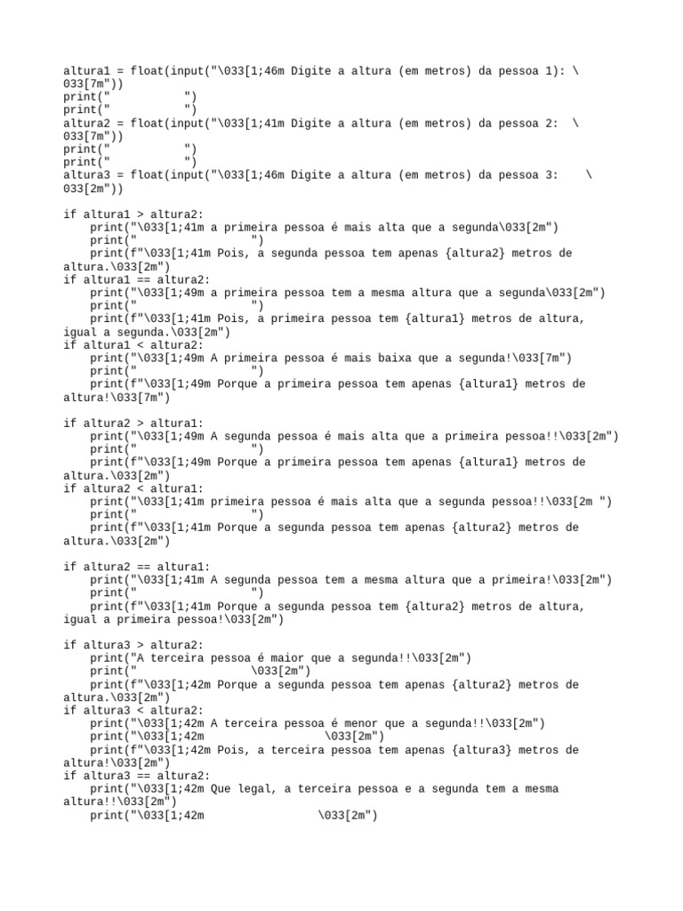 Script de Comparação de Pessoas (47 Linhas) | PDF