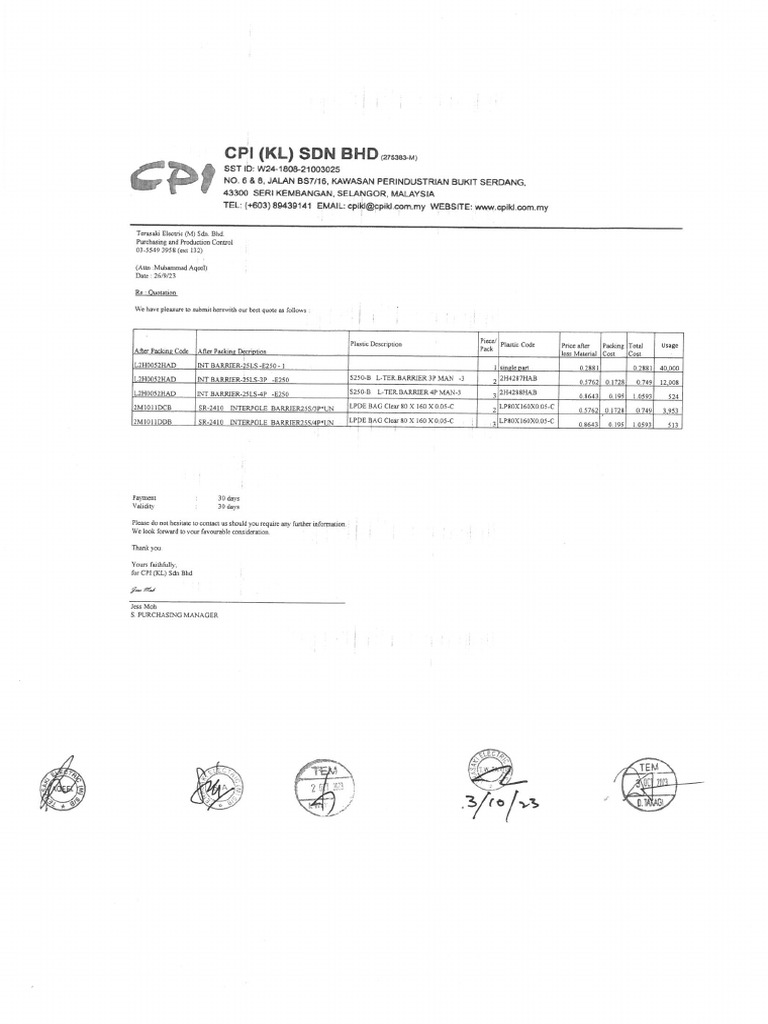 CPI INTERPOLE BARRIER APPROVAL | PDF