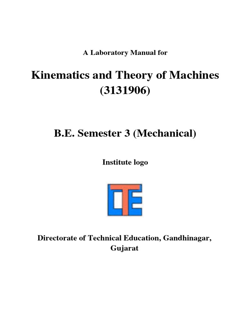 Lab Manual (Dte) 3131906 - Kinematics & Theory of Machines | PDF | Belt (Mechanical) | Machines