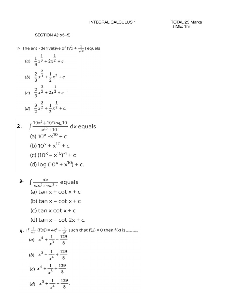 Integral Calculus 1 | PDF