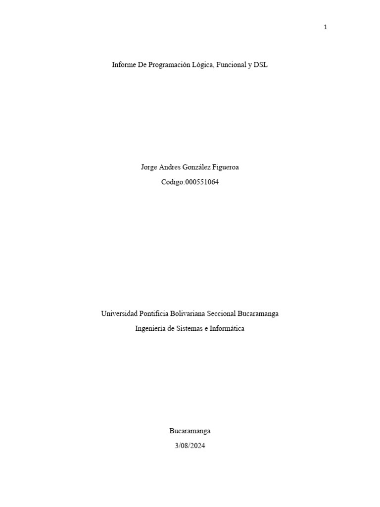 Informe de Programación Lógica | PDF | Programacion Funcional ...