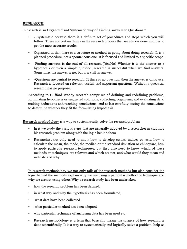 Research Methodology 1 Mba | PDF | Theory | Sampling (Statistics)