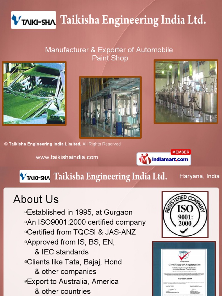 Taikisha Engineering Limited Haryana India | PDF