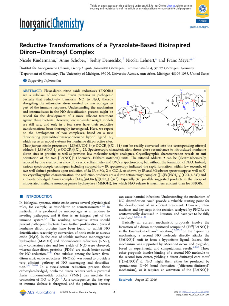 Ref44 antiNO (Config.) Pyrazole | PDF | Coordination Complex | Redox