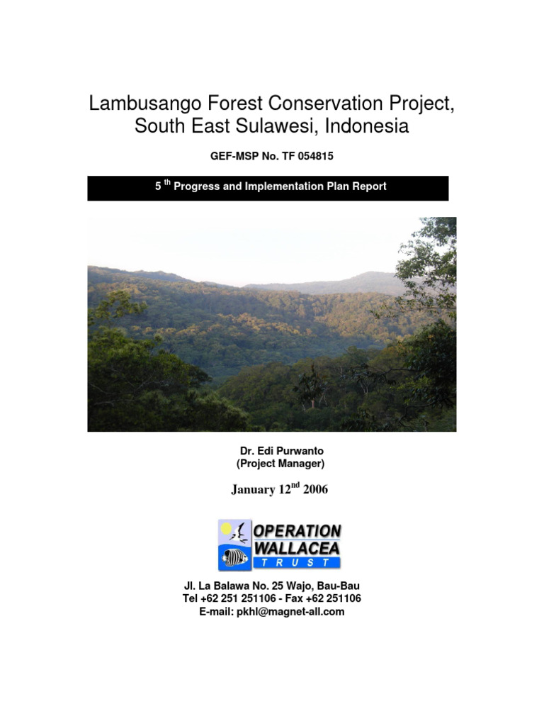 Opwall Indonesia Lambusango Forest Conservation Project 2005 | PDF ...