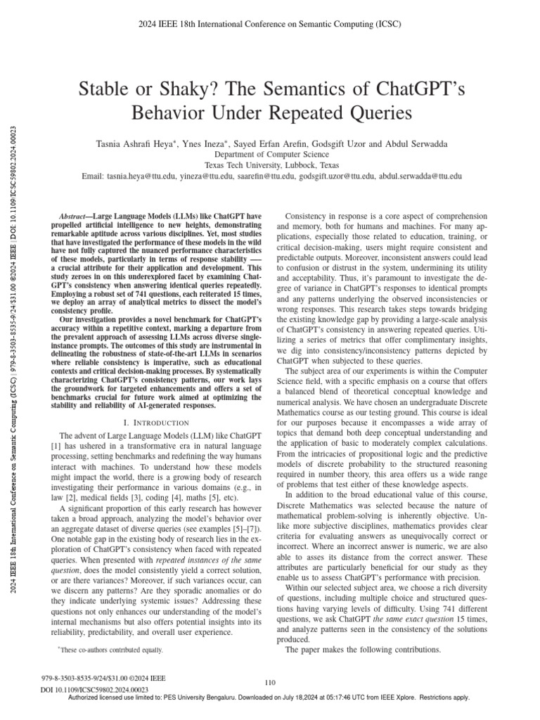 ChatGPT Response Consistency Analysis | PDF | Multiple Choice ...